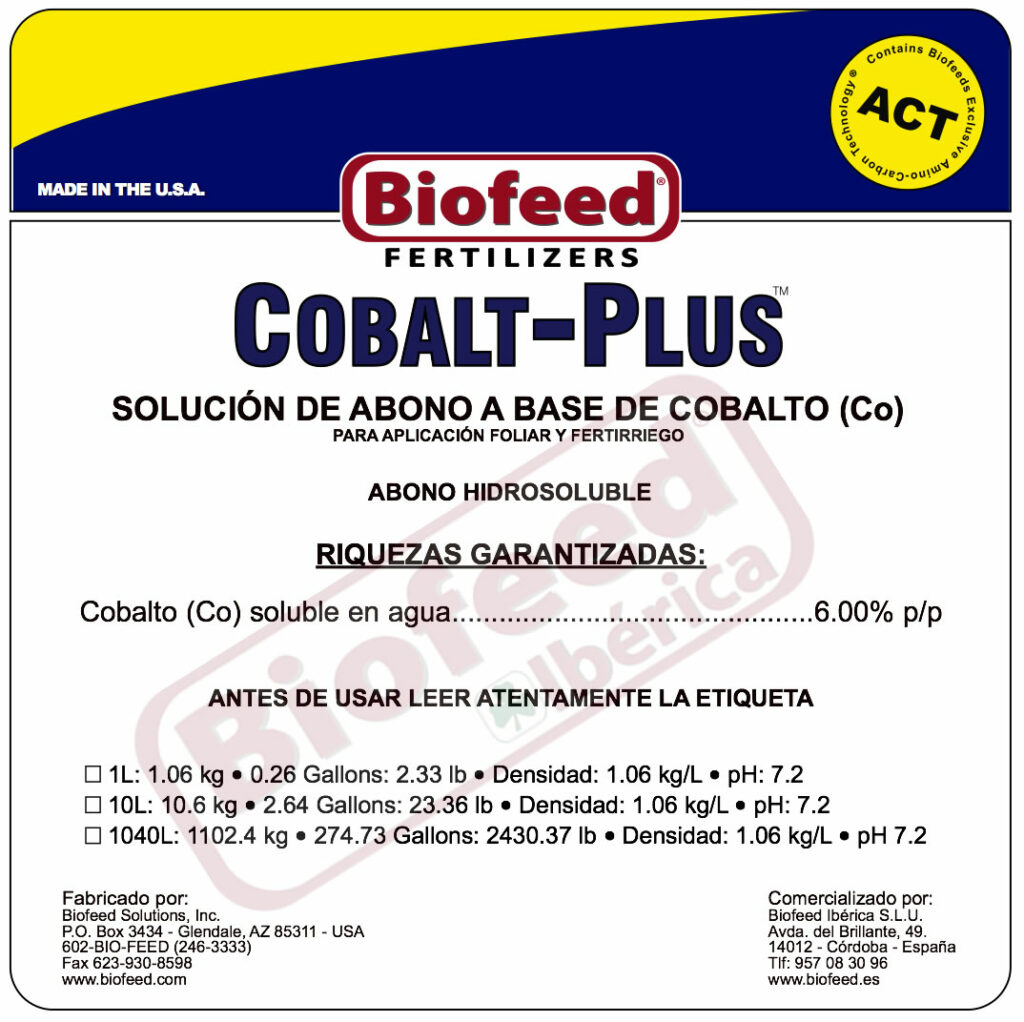 COBALT-PLUS BIOFERTILIZANTE - Cosaveg